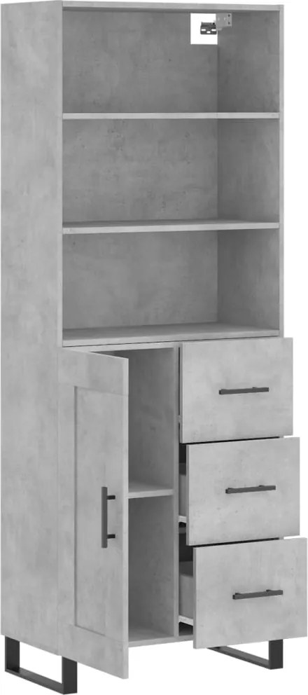 Skříň highboard betonově šedá 69,5x34x180 cm kompozitní dřevo 3190049