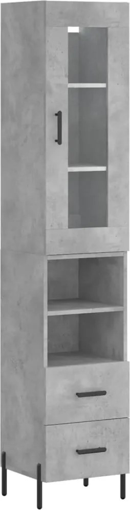 Skříň highboard betonově šedá 34,5x34x180 cm kompozitní dřevo 3199309
