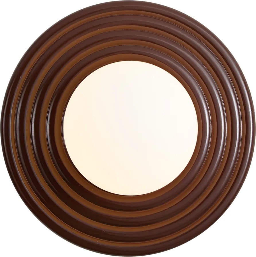 Retro nástěnné svítidlo hnědé s opálovým kulatým 20cm IP44 - Lila