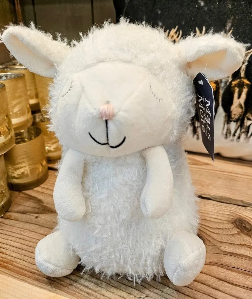Bílá dveřní zarážka spící ovečka Sheep - 24*24*21 cm