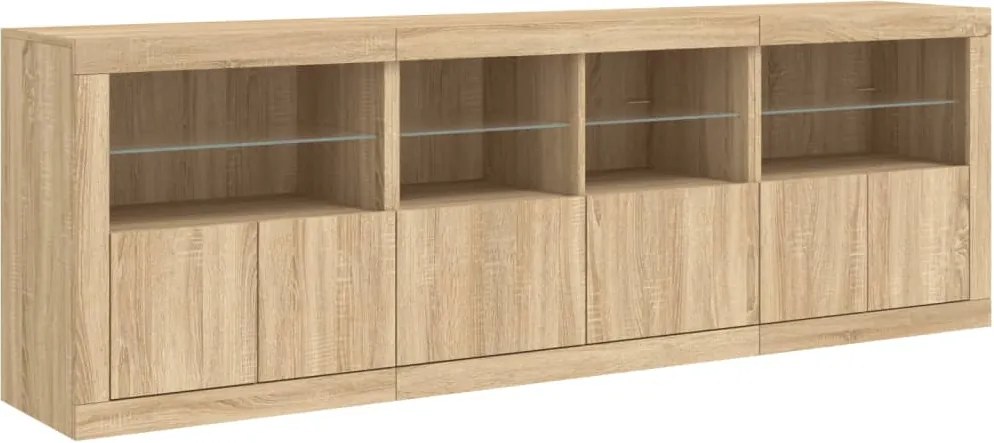 Příborník s LED osvětlením dub sonoma 202 x 37 x 67 cm 3209011