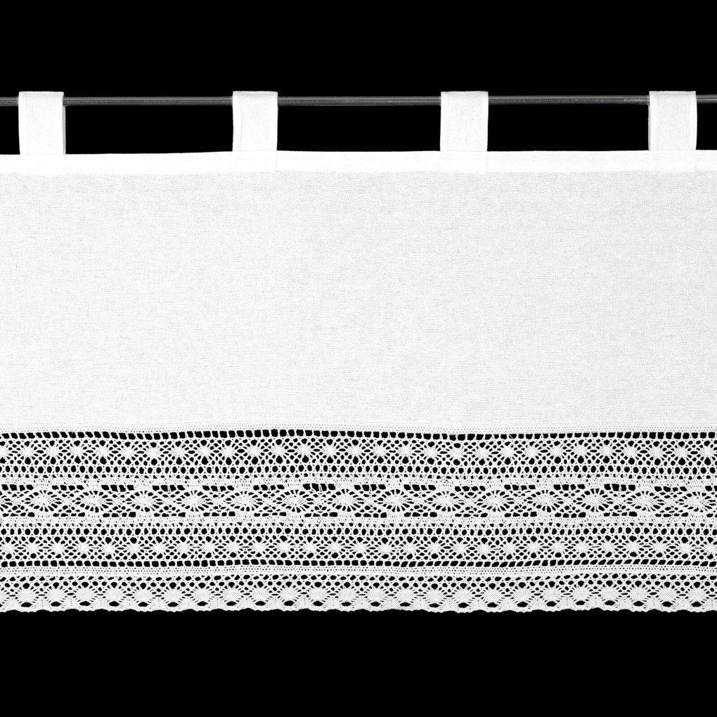 KRÁTKÁ ZÁCLONA NA POUTKÁCH MADDELINE 150X60 CM BÍLÁ
