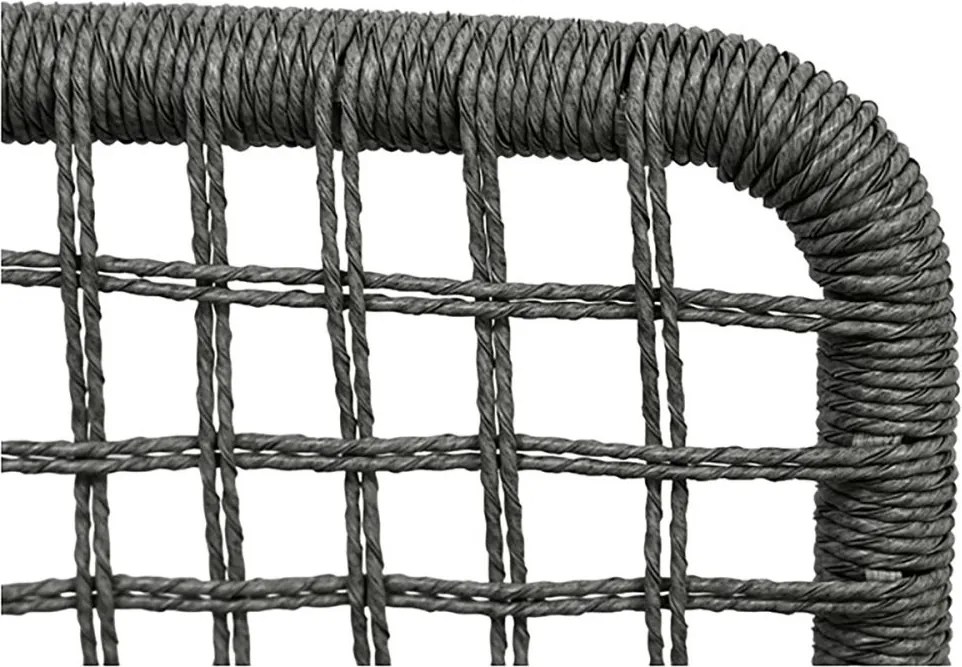 Balkónový set 1+2, stůl, židle umělý ratan barva antracit, kov antracit (58 x 57) cm