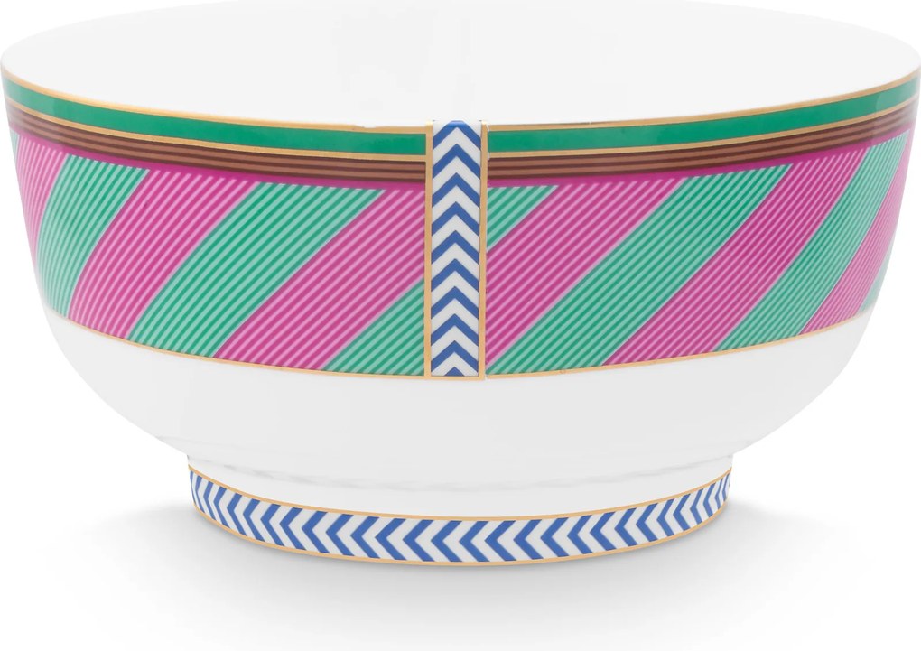 Pip Studio Pip Chique Stripes miska ∅15.5cm, růžovo-zelená (Pip Chique miska ∅15.5cm)