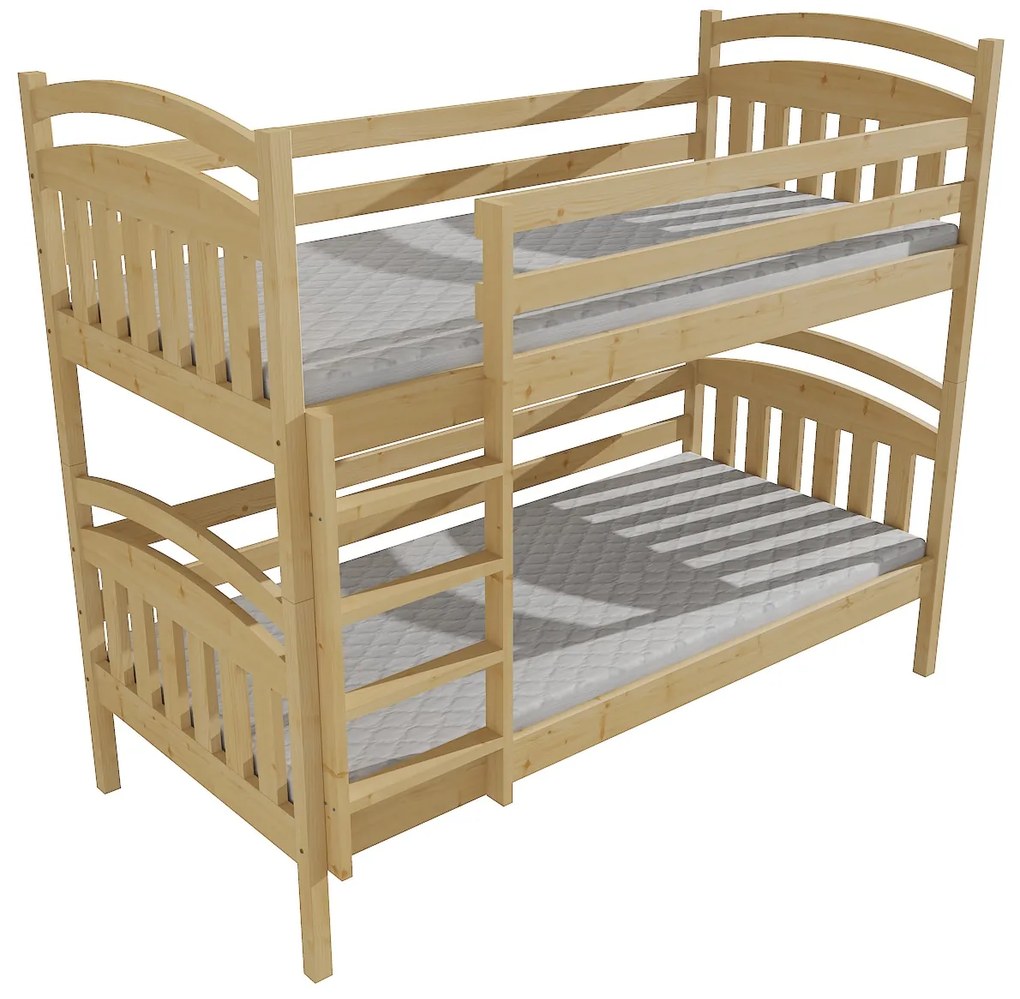 Vomaks Patrová postel PP 003 Rozměr: 90 x 180 cm, Barva: moření dub, Prostor mezi lůžky: 80 cm