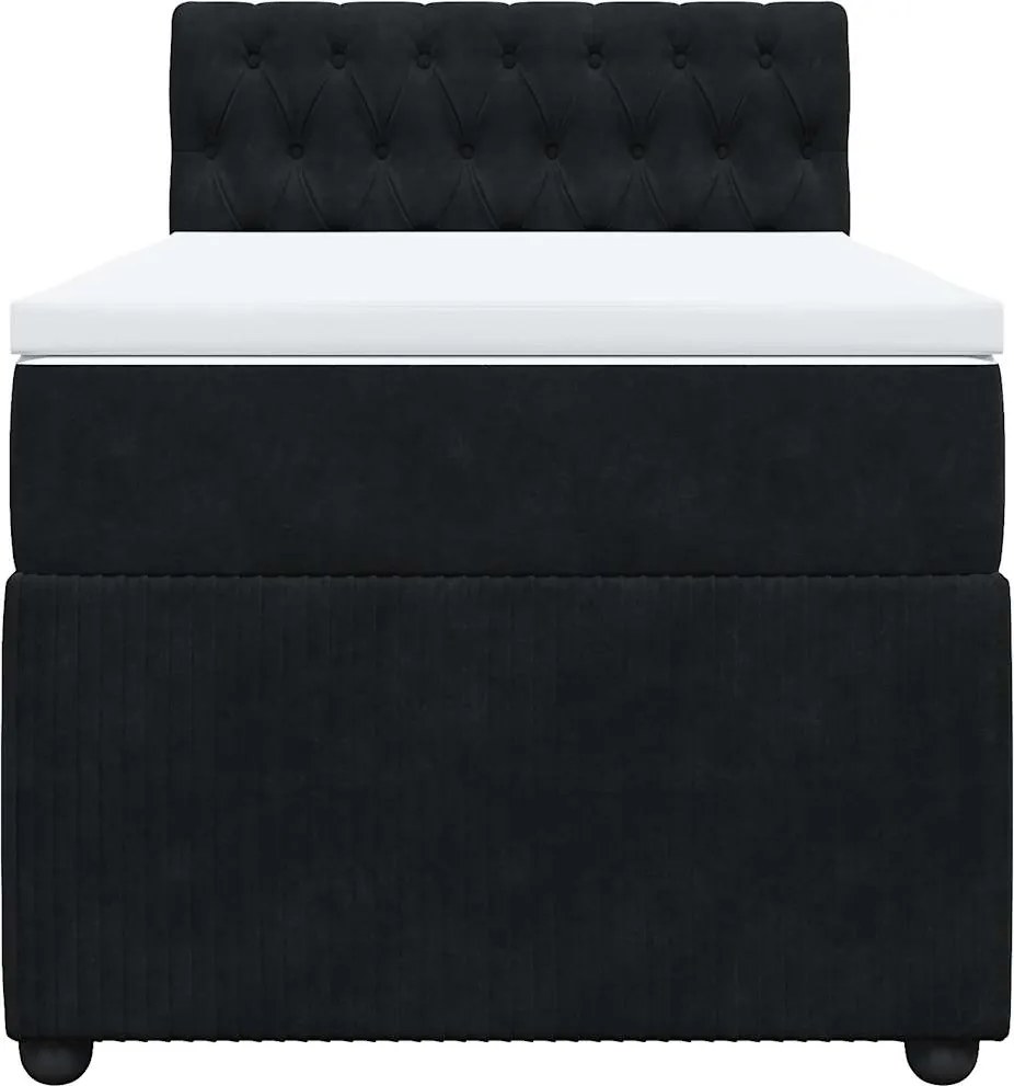 Box spring postel s matrací černá 80 x 200 cm samet 3289898