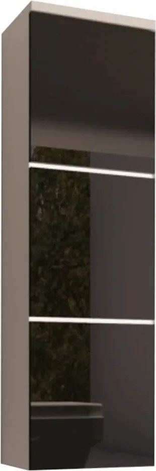 Skříňka vysoká, bílá / černý extra vysoký lesk HG, MASON BL11