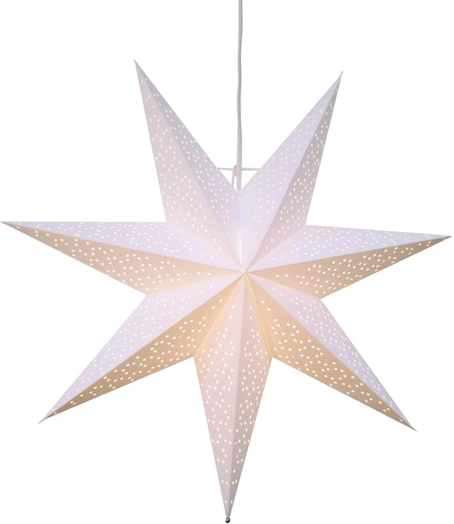 STAR TRADING Závěsná svítící hvězda Dot White, bílá barva, papír