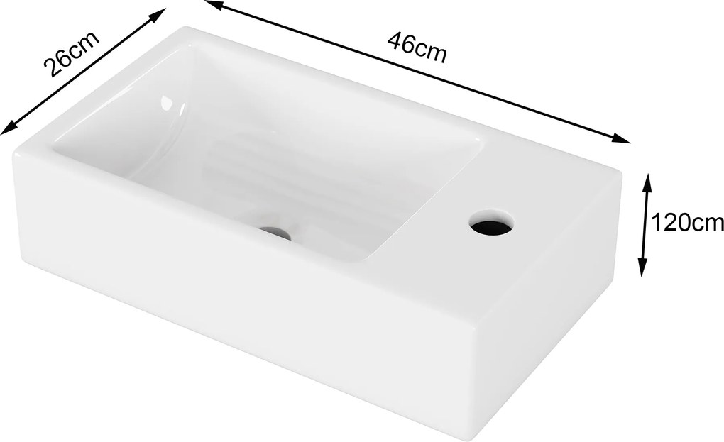 Volně stojící skříňka s umyvadlem Houseland Ruvin 46 cm bílá