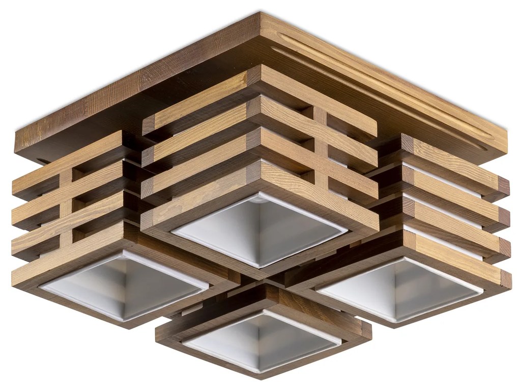 Light for home - Lustr přisazený ke stropu 18611 "HOUSTON", 4x40W, E27, přirozený dub