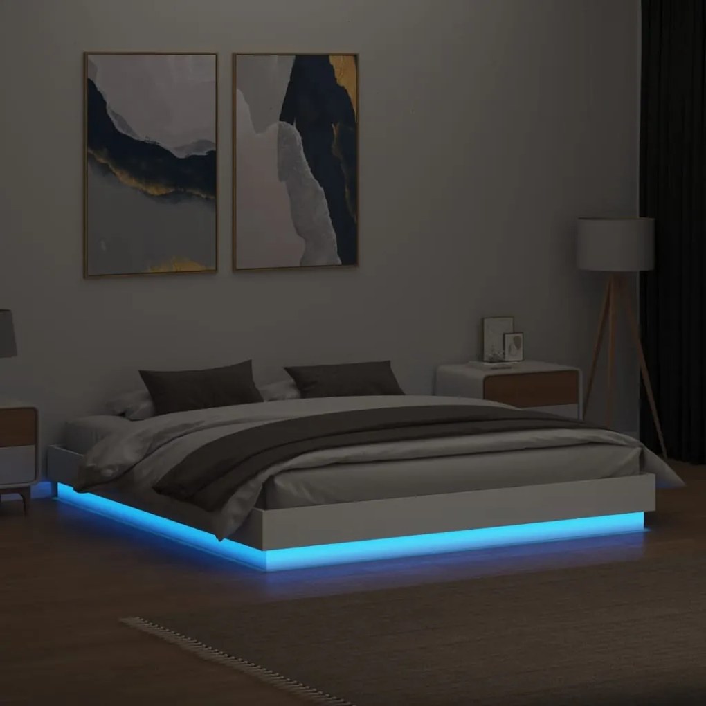 Rám postele s LED osvětlením bílý 180 x 200 cm 3209772