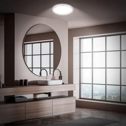LED svítidlo BRILONER Pulap průměr 29,3cm 18W IP54 neutrální bílá chrom 3872018
