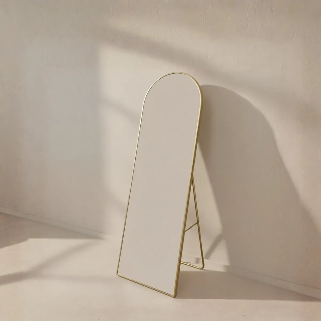 Velké stojací zrcadlo FRAM zlaté, 150 x 50 cm