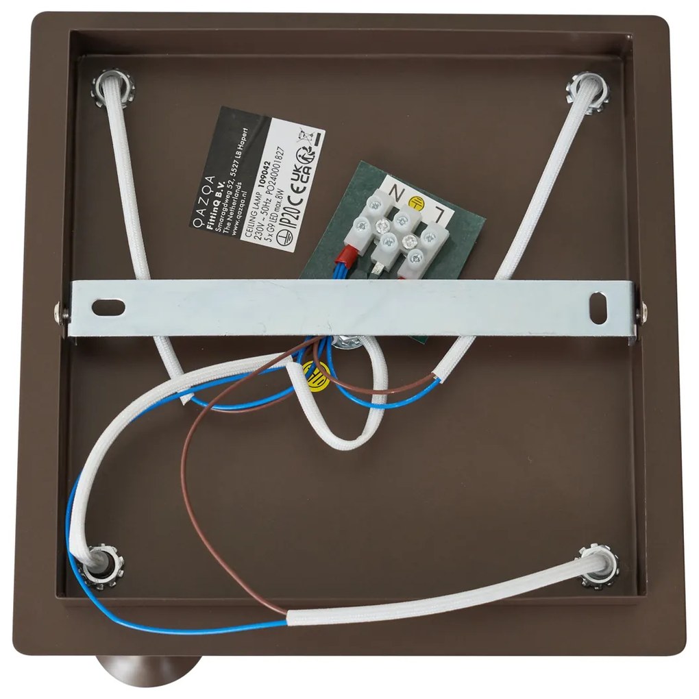 Designové stropní svítidlo bronzové s bronzovým sklem 5-světelné - Atény