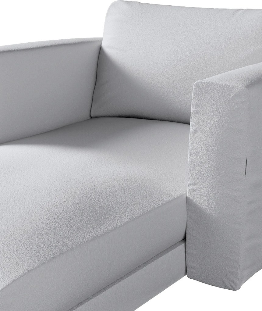 Potah na IKEA Norsborg šezlong s loketními opěrkami barva bílá látka pletený vzor
