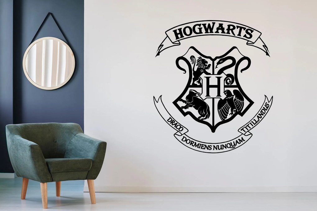 Lepy.cz Samolepka na zeď Harry Potter - Bradavice Velikost (šířka x výška): 55x61cm, Barevná varianta: Bílá