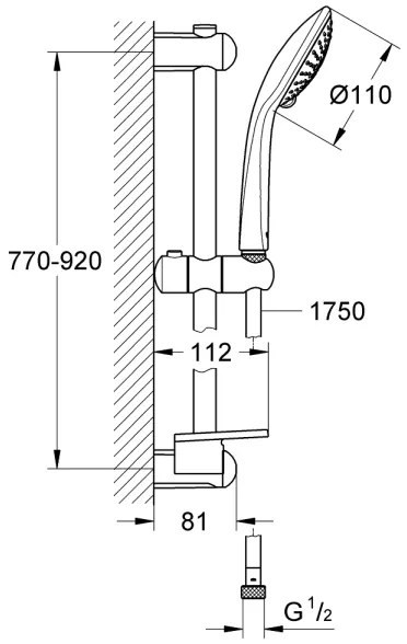 GROHE 27227001 - Sprchová souprava EUPHORIA 900 mm lesklý chrom