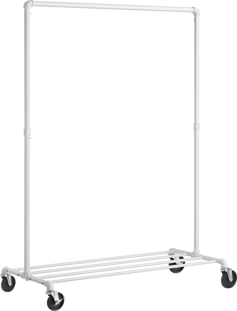 Pojízdný stojan na oblečení Clair 100 cm bílý