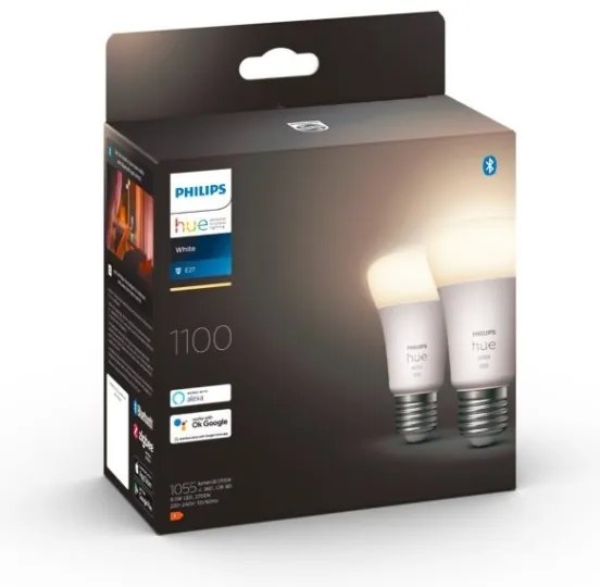 SADA 2x LED Stmívatelná žárovka Philips Hue WHITE E27/9,5W/230V 2700K