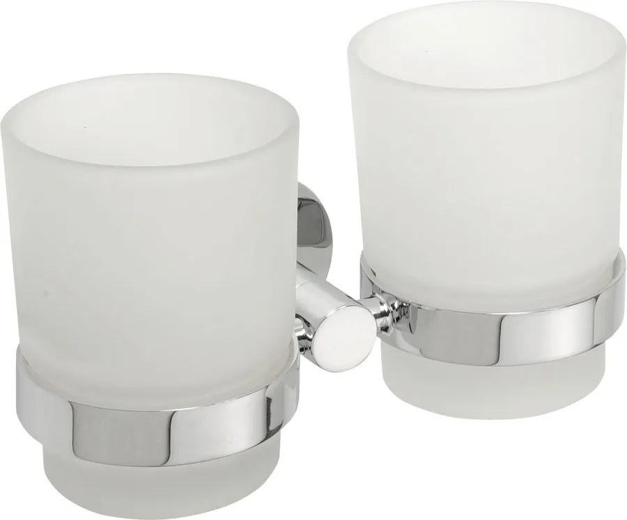 Sapho Sapho, X-ROUND dvojitý držák sklenic, mléčné sklo, chrom, XR902