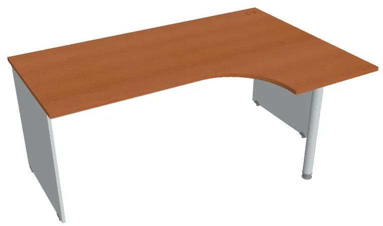 Stůl ergo 180 x 120 cm, levý Hobis Gate GE 1800 60 L Dekor lamino podnože: třešeň, Dekor korpusu: šedá, Barva nohy: šedivá