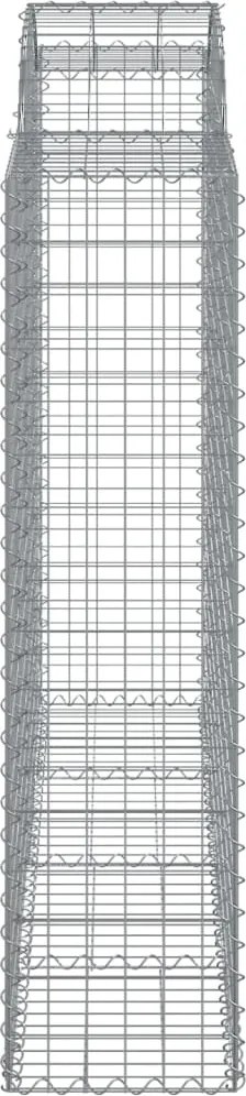 Klenuté gabionové koše 3 ks 200x50x160/180cm pozinkované železo 3146384