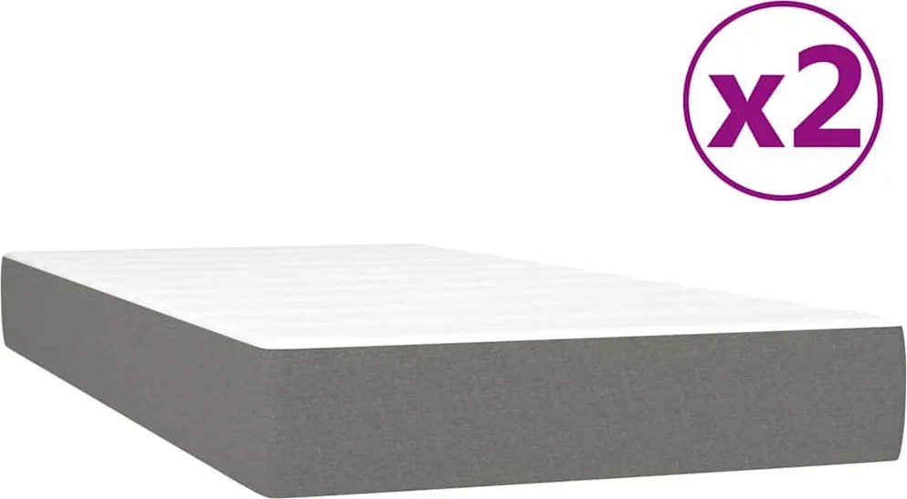 Box spring postel s matrací tmavě šedá 200x200 cm textil 3144547