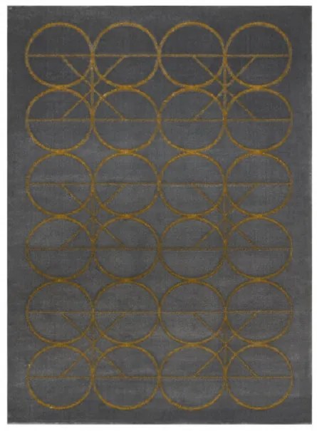Dywany Łuszczów, Kusový koberec Emerald 1010 grey and gold, 140x190, šedá, chodba / předsíň
