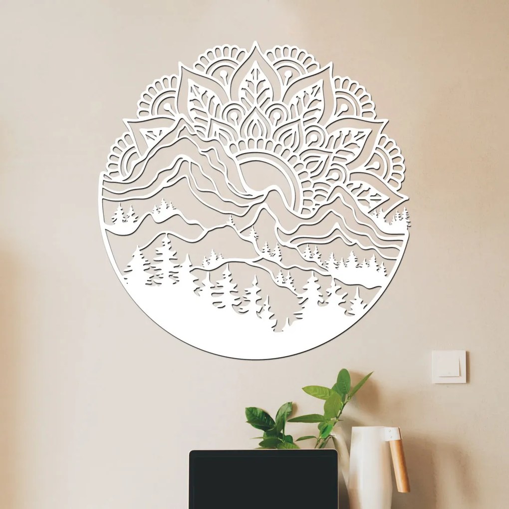 dřevo života Dřevěná mandala MANDALA HORY Zvolte rozměr (cm): 40x40, Zvolte barvu dekoru: Třešeň