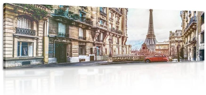 Obraz pohled na Eiffelovu věž z ulice Paříže Varianta: 120x40