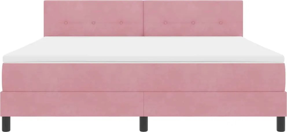 Postel s boxspringem s čelo Růžová 180 x 200 cm samet 3339193