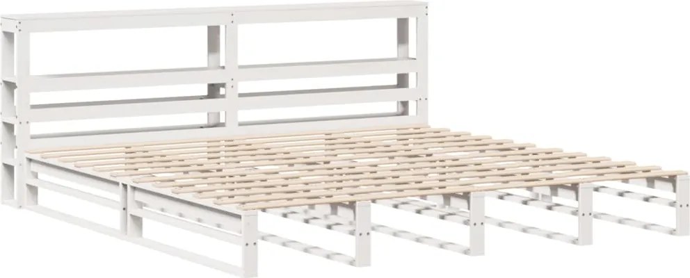 Postel bez matrace bílá 200 x 200 cm masivní borovice 3306508