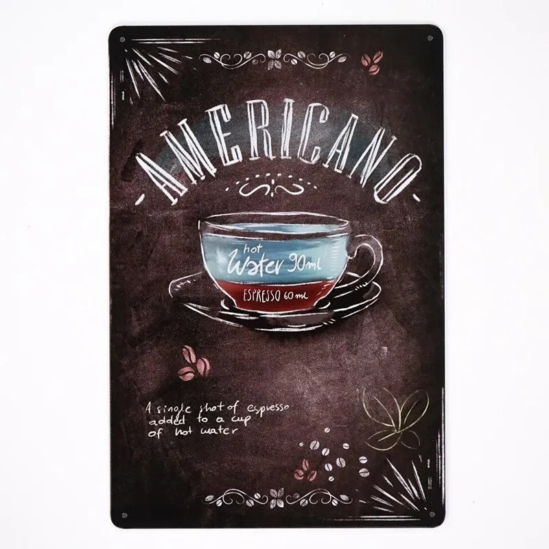 Kovová cedule Americano Coffee