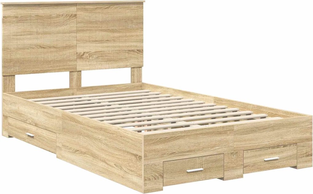 Rám postele s čelo Sonoma dub 120 x 200 cm Kompozitní dřevo 3411325