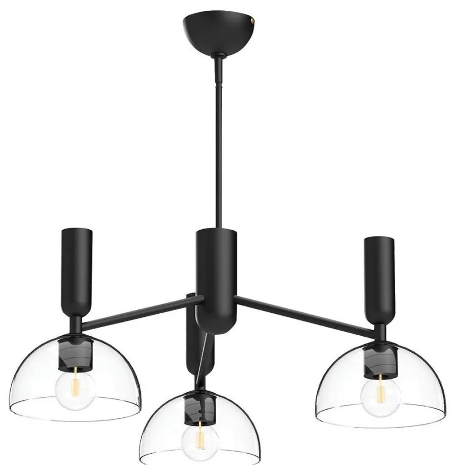 Elstead Alora Mood ALM-JUDE3-MB-CL - Lustr na tyči JUDE 3xE27/60W/230V černá ALM-JUDE3-MB-CL