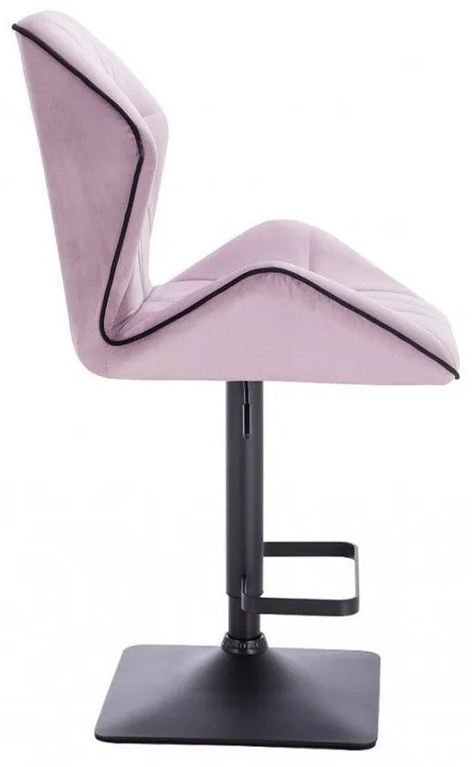 LuxuryForm DESIGN Barová židle MILANO MAX VELUR na černé hranaté podstavě - levandule