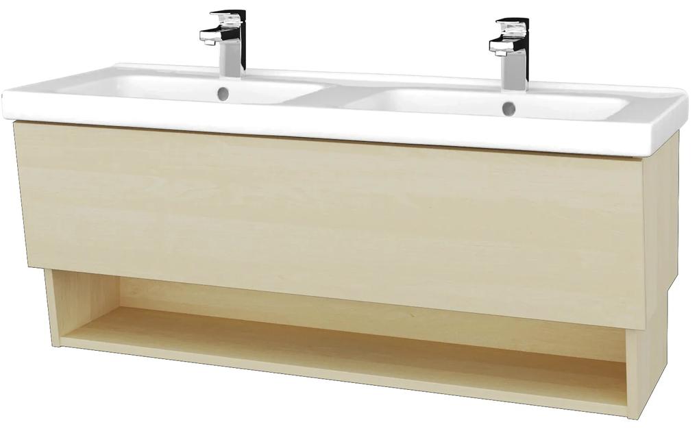 Dřevojas Koupelnová skříň INVENCE SZZO 125 (dvojumyvadlo Harmonia) Varianta: L01 Bílá vysoký lesk / IND Individual