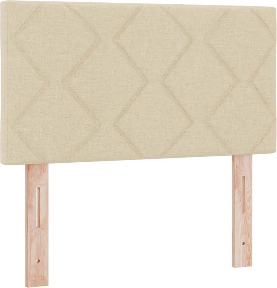 Postel s boxspringem s čelo Krémová 80 x 200 cm textil 3340246