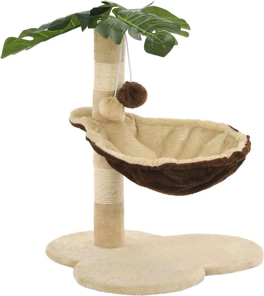 Škrabadlo pro kočky se sisalovými sloupky 50 cm béžovo-hnědé 170595