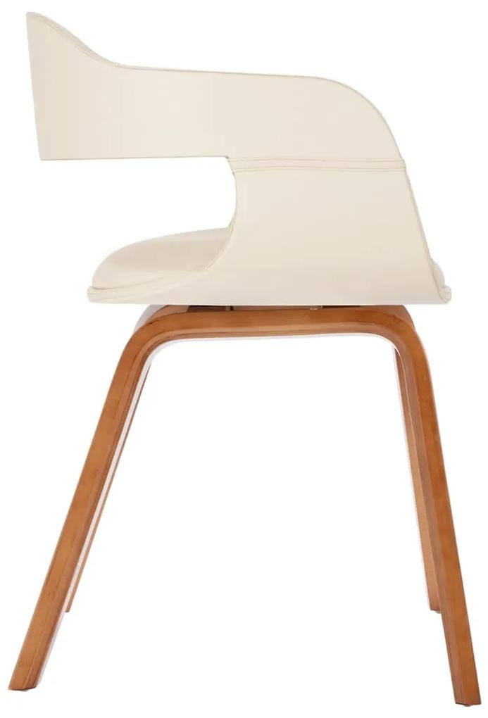 vidaXL Jídelní židle bílá ohýbané dřevo a umělá kůže