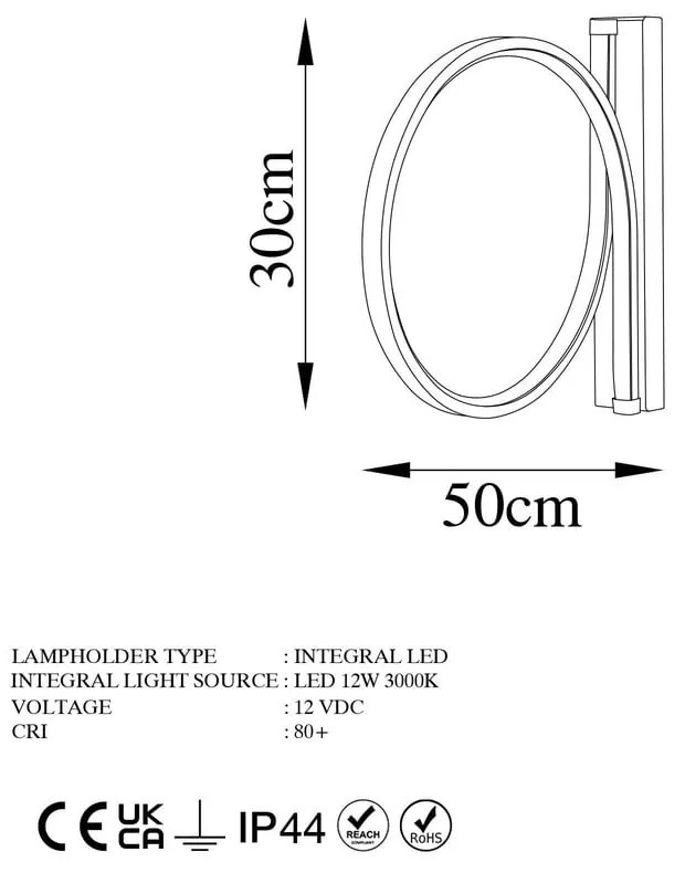 LED nástěnné svítidlo ve zlaté barvě ø 30 cm Halka – Opviq lights
