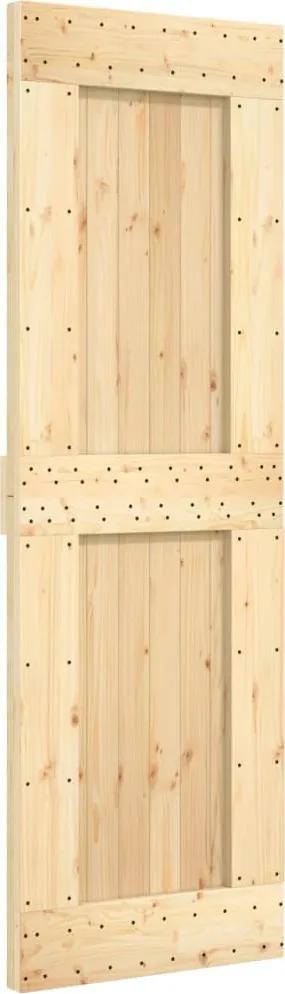 vidaXL Posuvné dveře s kováním 70 x 210 cm masivní borové dřevo [3203236]
