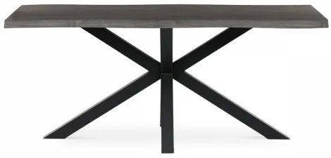 Jídelní stůl 180x90 šedý dub kovová noha ve tvaru hvězdy černý lak HT-F4618 GREY