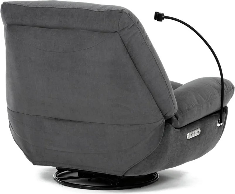 Polohovací křeslo TV-7081 GREY2, elektrické zabudované ovládání, látka, šedá (118 x 112) cm