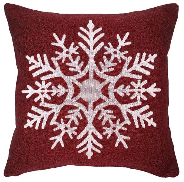 SCANquilt povlak MOTIV velká vločka červenobílá 45 x 45 cm