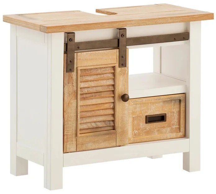 Umyvadlová skříňka s otvorem pro odpad z masivu a MDF Malaga borovice 70cm