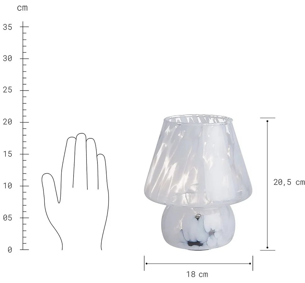 Butlers MISS MARBLE LED Lampa 21,5 cm - bílá