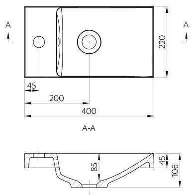 EBS Statica Umývátko 40 cm, pro konzole 612157040103 S_STATICA40