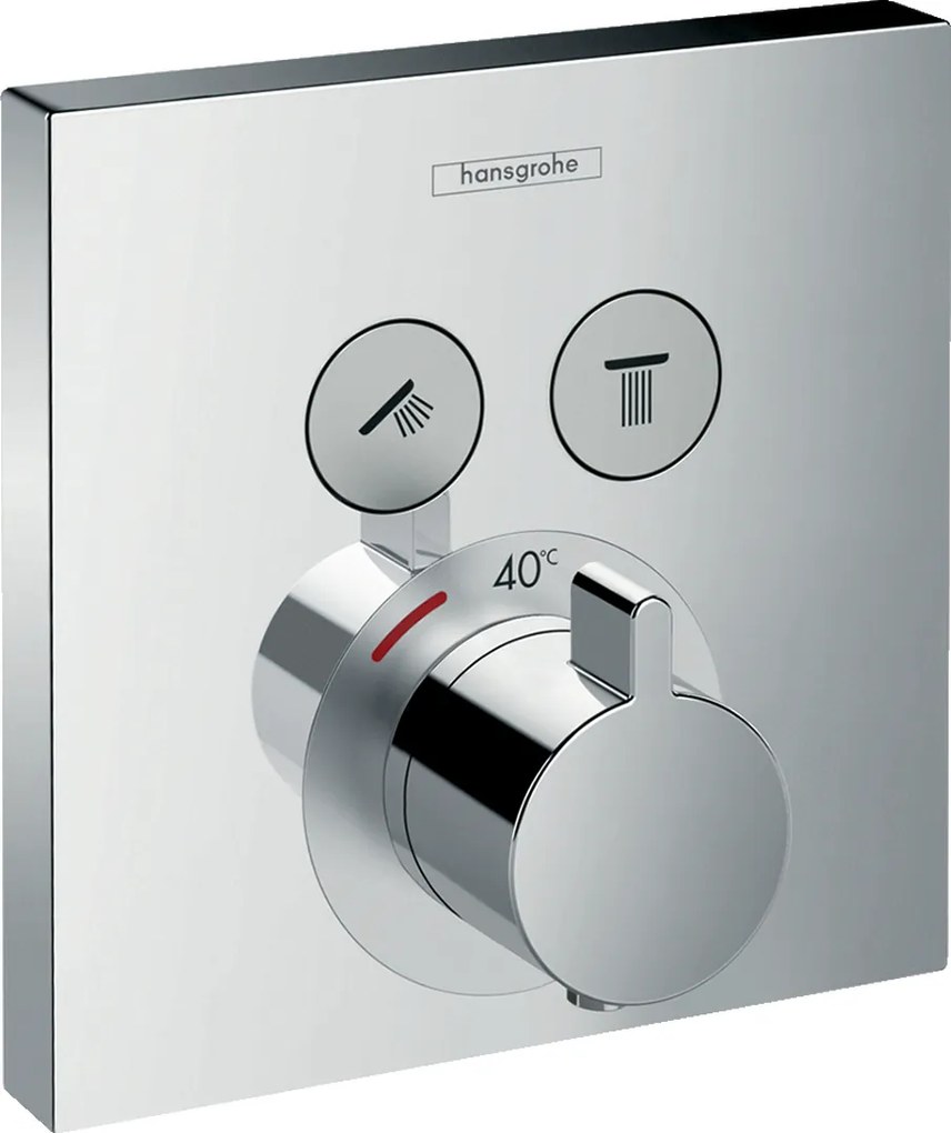 Hansgrohe Shower Select, termostatická baterie pod omítku, na 2 výstupy, chromová, 15763000