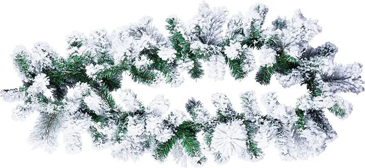 3D umělá vánoční girlanda jehličí 540 × 17 cm, zasněžená